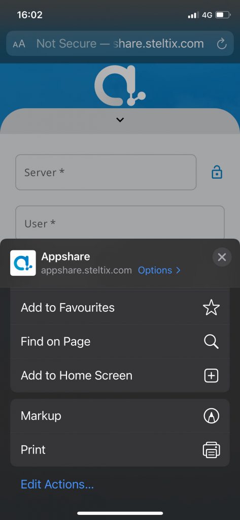 Adding Appshare to your home screen - Documentation at Steltix