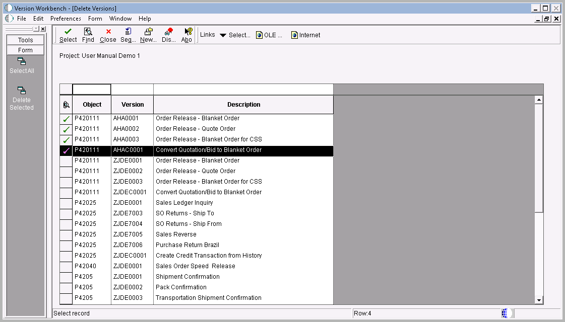 Delete Versions - Documentation at Steltix