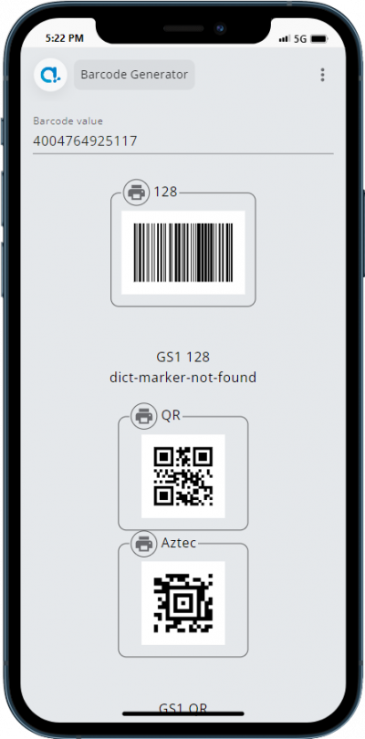 Barcode Generator - Mobile App for JD Edwards