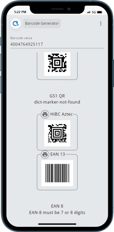 Barcode Generator - Mobile App for JD Edwards
