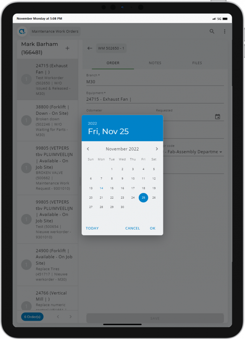 Maintenance Orders - Mobile App for JD Edwards
